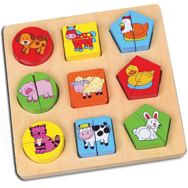Shape Block Farm Animals Puzzle | Educational Toy for Toddlers ...
