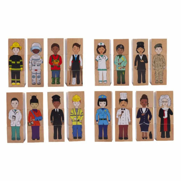 Career Mix & Match Wooden Set – 12pcs | Educational Role Play Toy ...