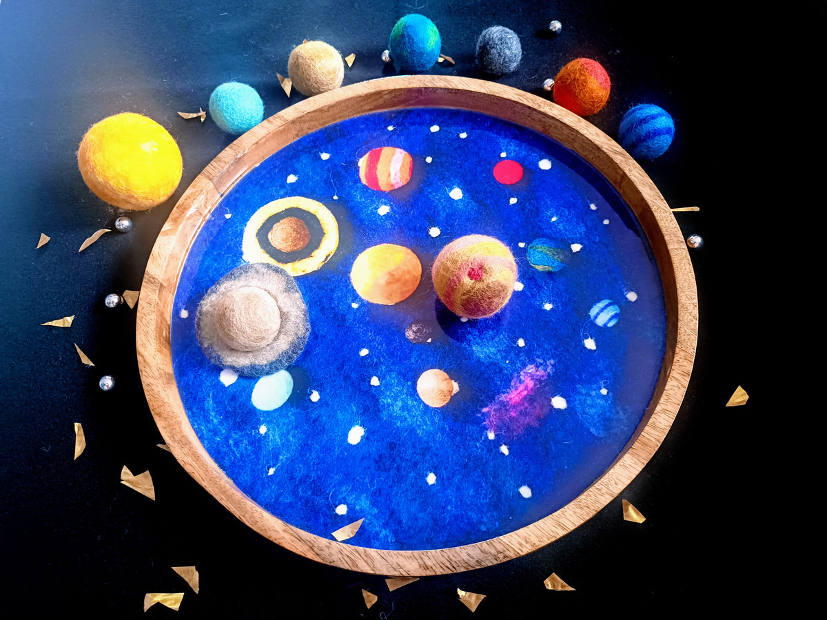 Cosmic Creativity: Solar System Tray & Felt Planets Set – Primary Toys